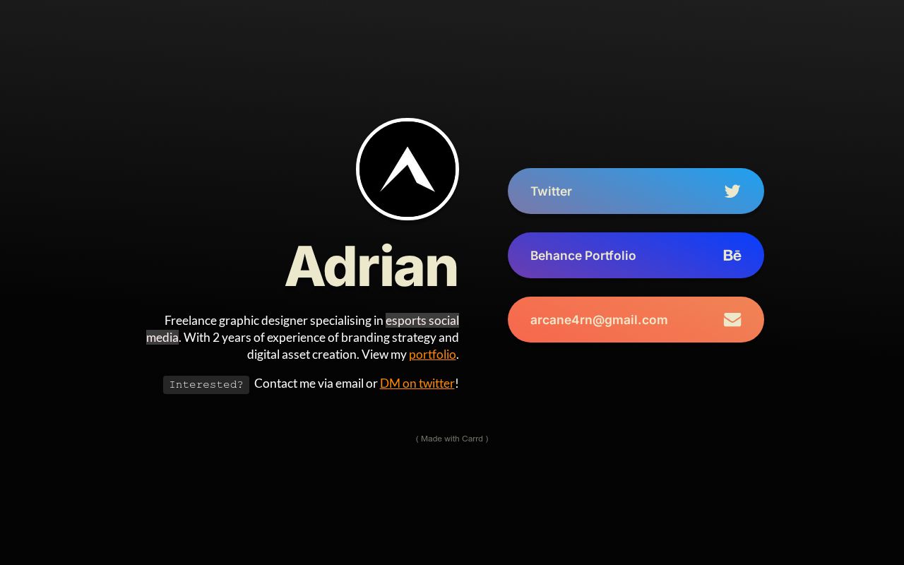 Adrian R ~ Portfolio